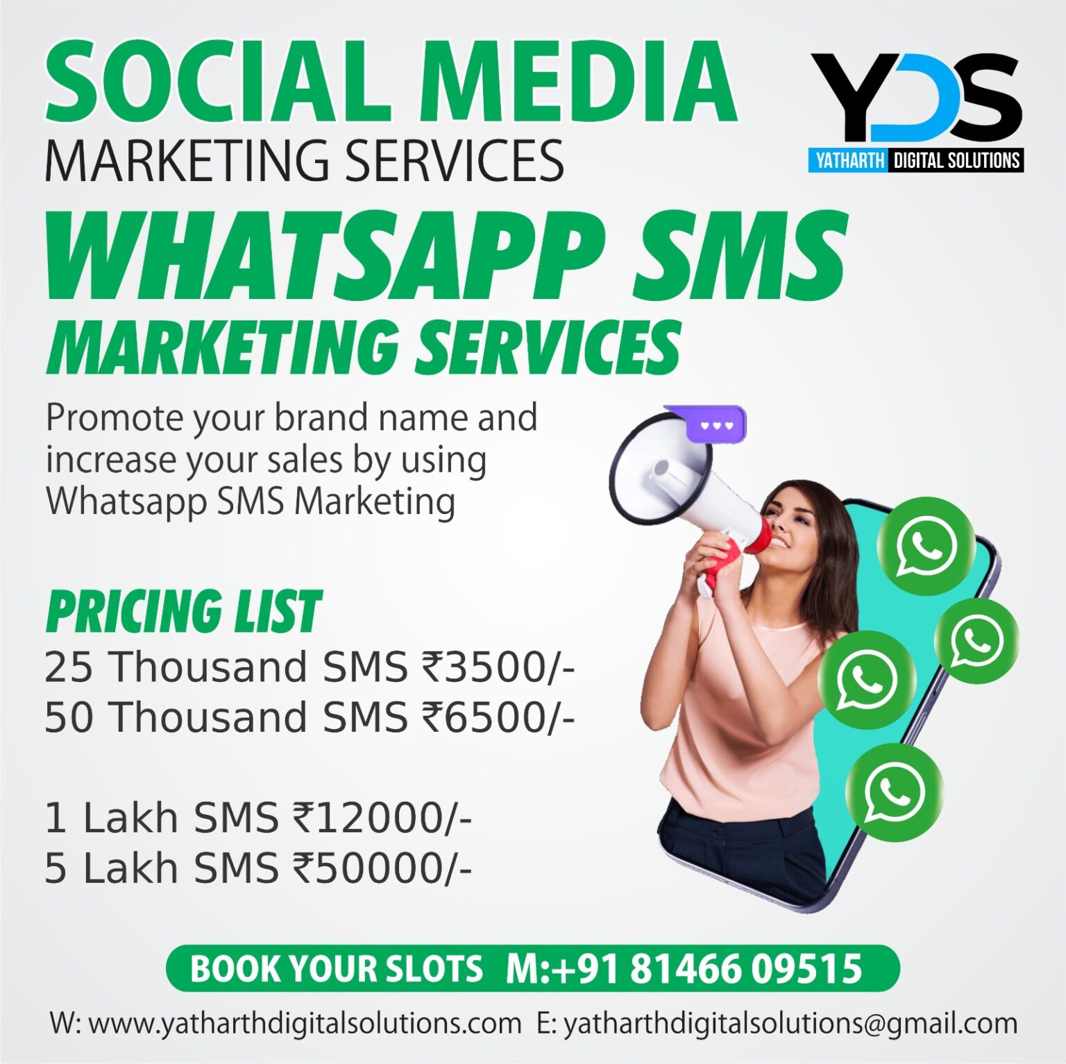 Bulk WhatsApp SMS Packages – yatharthdigitalsolutions.com